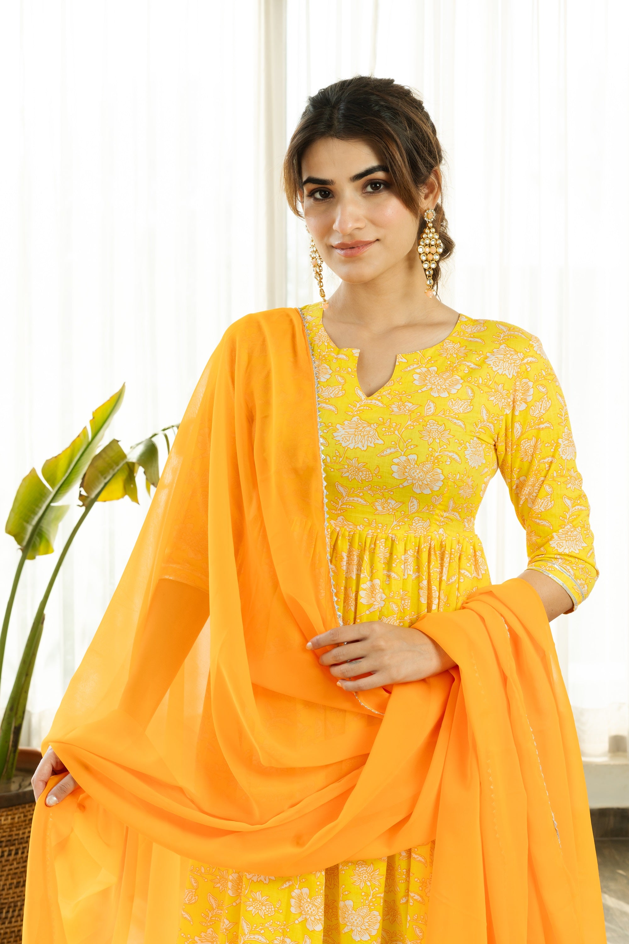 KUSHA COTTON FLORAL PRINTED KURTA SET WITH DUPATTA